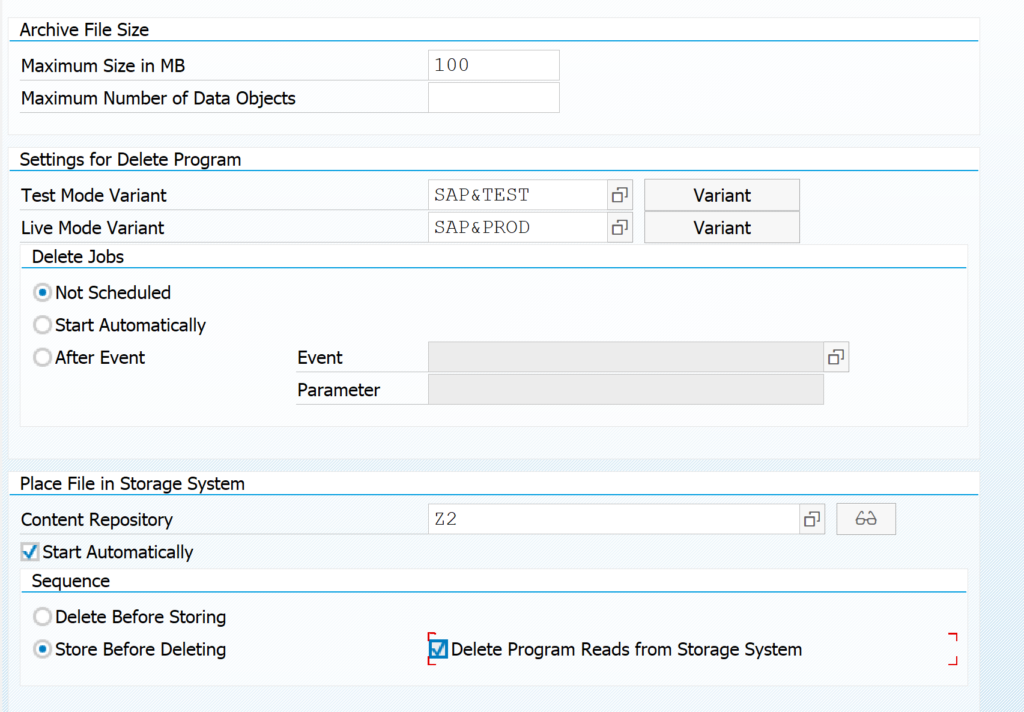 SAP database growth control: data archiving general setup ...