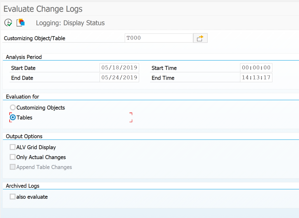 Table Logging