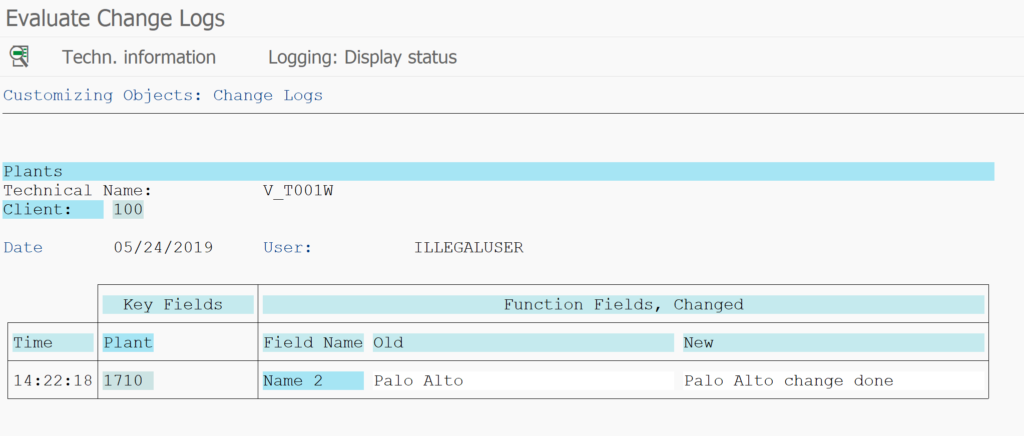 Table Logging