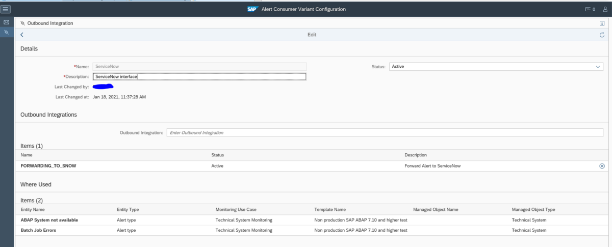 SAP Focused Run alert management outbound integration to ServiceNow ...