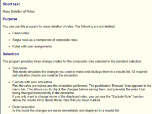 PFCGMASSDELETE: mass deletion of roles – Saptechnicalguru.com