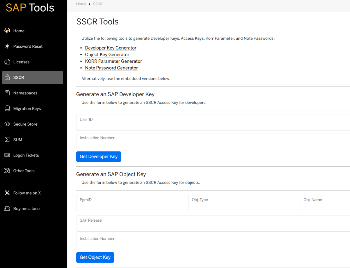 SAP tools for keys – Saptechnicalguru.com