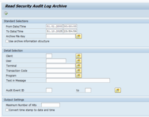 SAP audit log data archiving BC_SAL – Saptechnicalguru.com